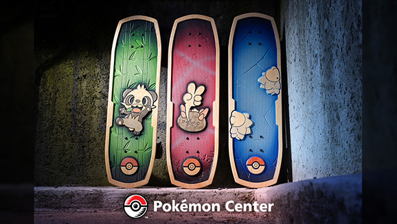 Pokémon Center × Bear Walker Skateboards with Pancham, Pyukumuku, and Snom